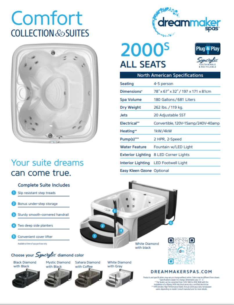 Dream Maker 2000S | HOT TUBS | Our Products | JC Pools and SPAs